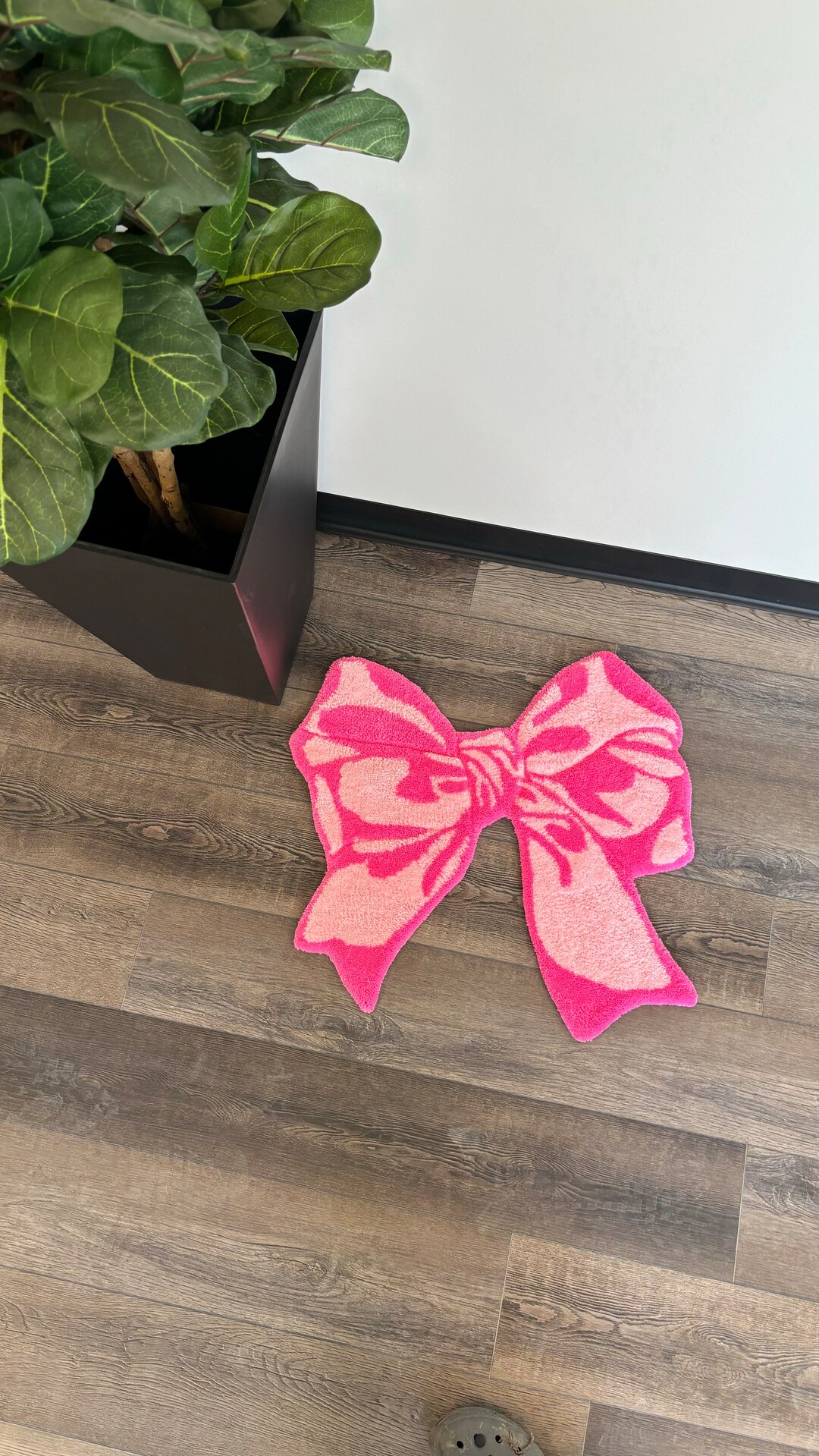 Pink Bow Rug 2ft - Etsy