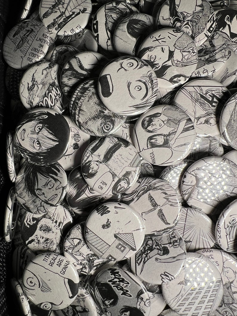 Attack on Titan Random Set of 10 Manga Buttons - Etsy
