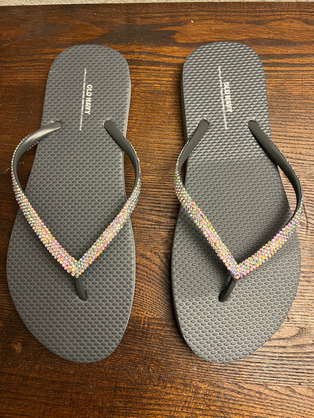Crystal Rhinestone Old Navy Flip Flops - Etsy