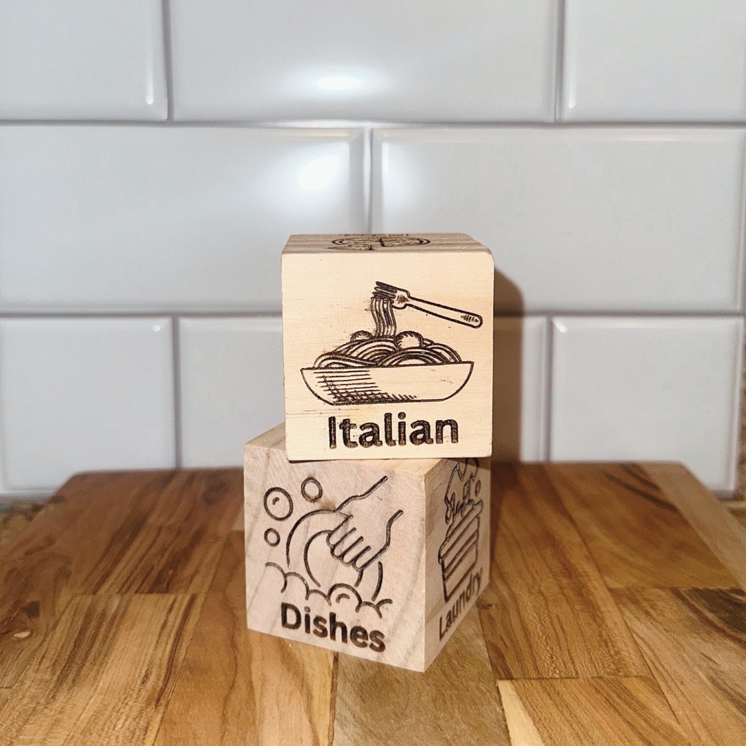Handmade Chore Wood Dice Dinner Wood Dice Chore Decider Dinner Decider ...
