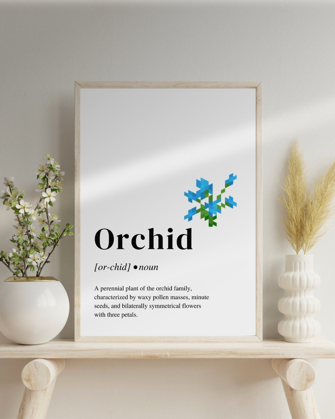Minecraft Flower Wall Art- Orchid | Wall Poster| Room Decor | Art Print ...