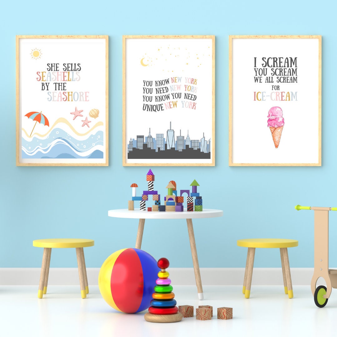 Tongue Twister Posters Fun Decor Poster Print for Office Classroom ...