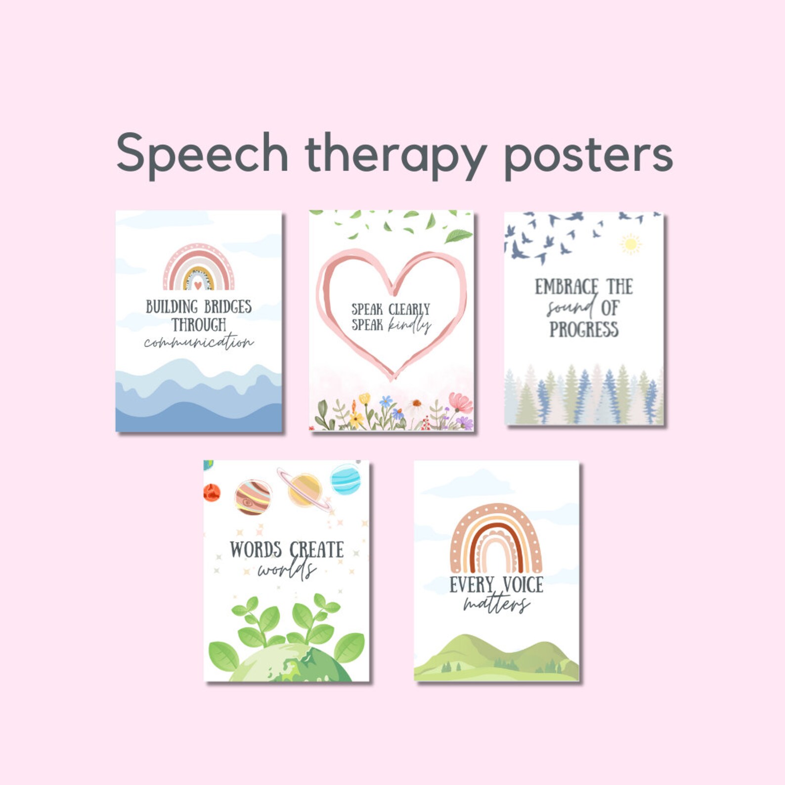 Motivational Positive Affirmation Speech Therapy Posters for Classroom ...
