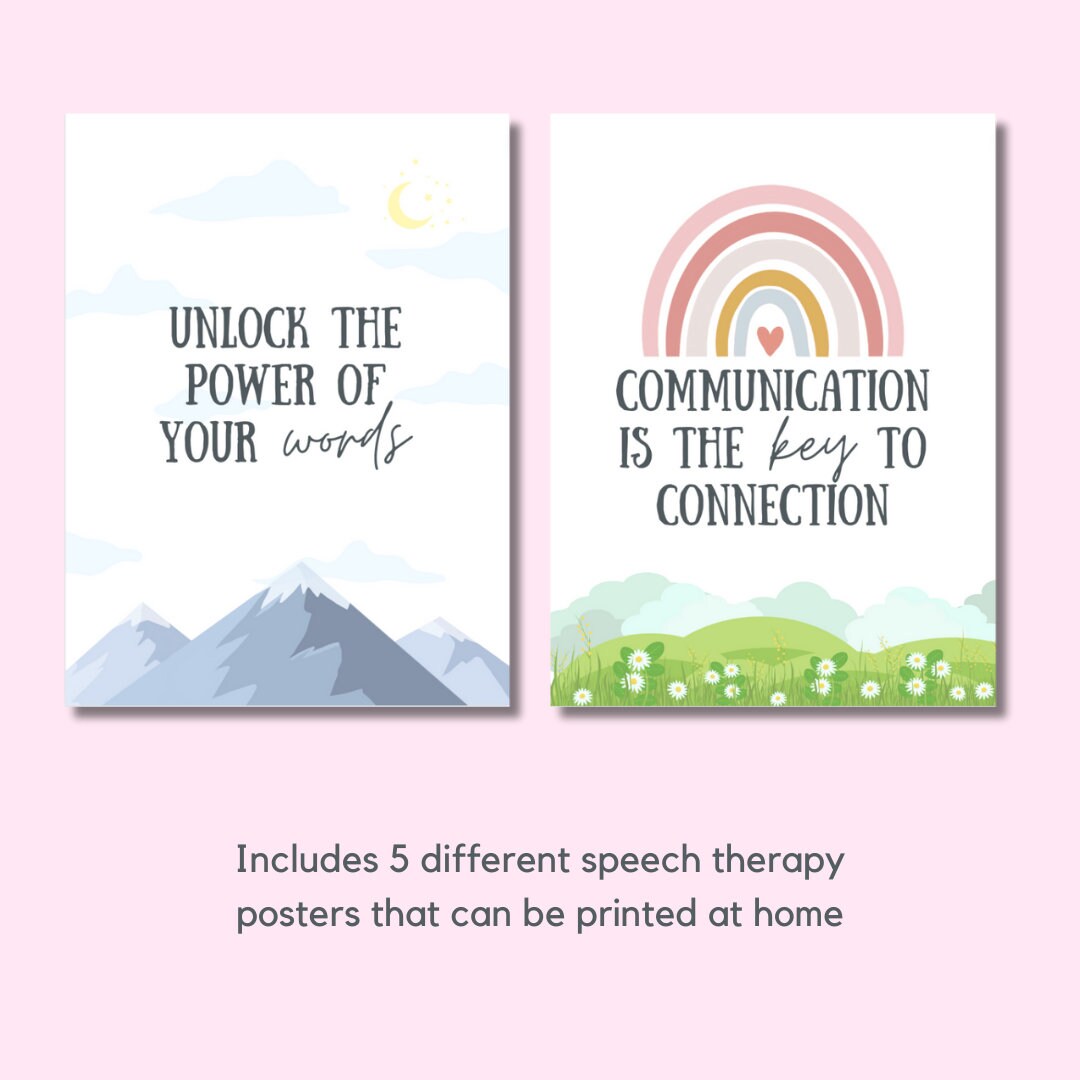 5 Motivational Speech Therapy Posters Wall Decor Room Classroom ...