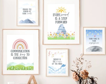 5 Speech Pathology Therapy Posters Motivational Affirmations Positive ...