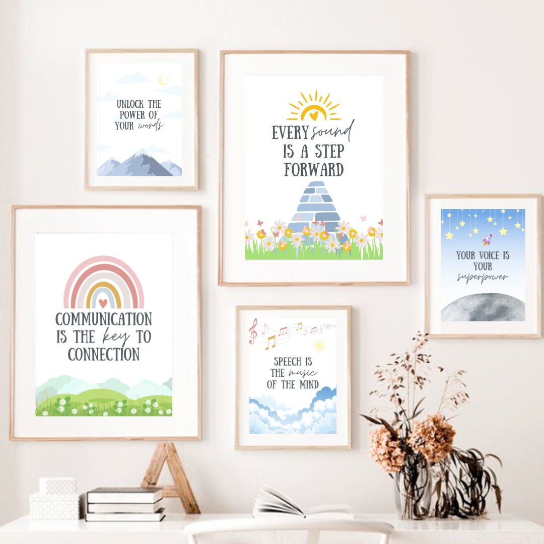 5 Motivational Speech Therapy Posters Wall Decor Room Classroom ...