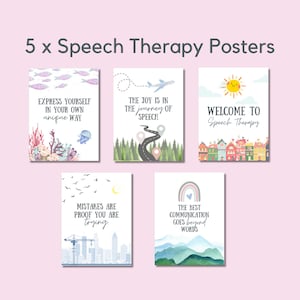 5 Speech Pathology Therapy Posters Motivational Affirmations Positive ...