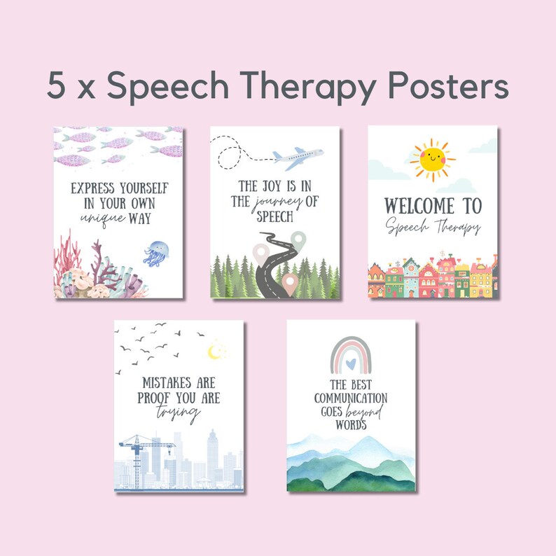 5 Speech Pathology Therapy Posters Motivational Affirmations Positive ...