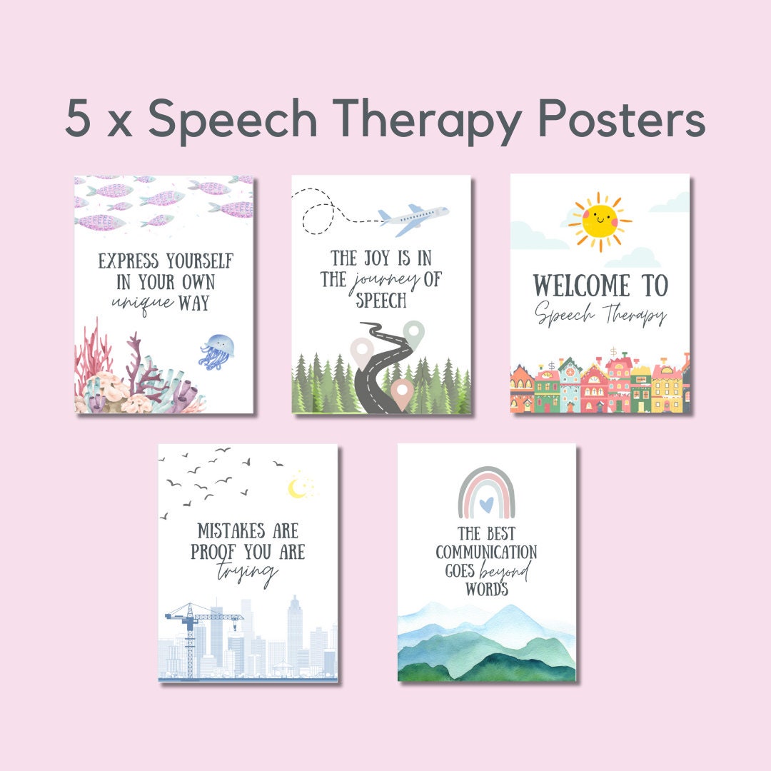 5 Speech Pathology Therapy Posters Motivational Affirmations Positive ...