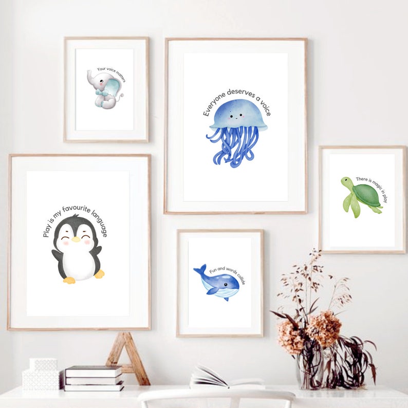 5 Cute Speech Therapy Motivation Inspiration Encouraging Posters Wall ...