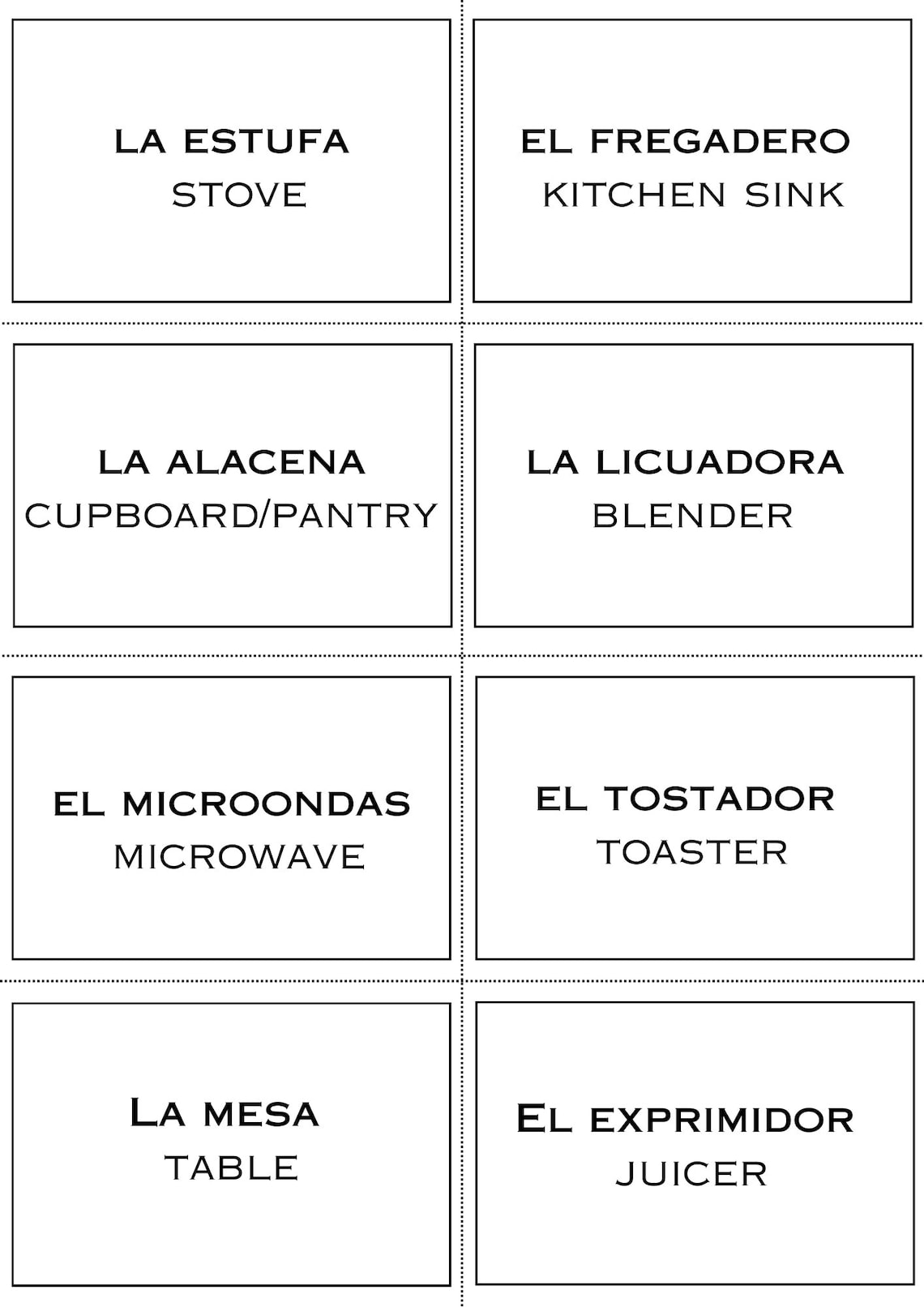 Bilingual Spanish English Household Item Labels - Etsy