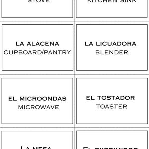 Bilingual Spanish English Household Item Labels - Etsy