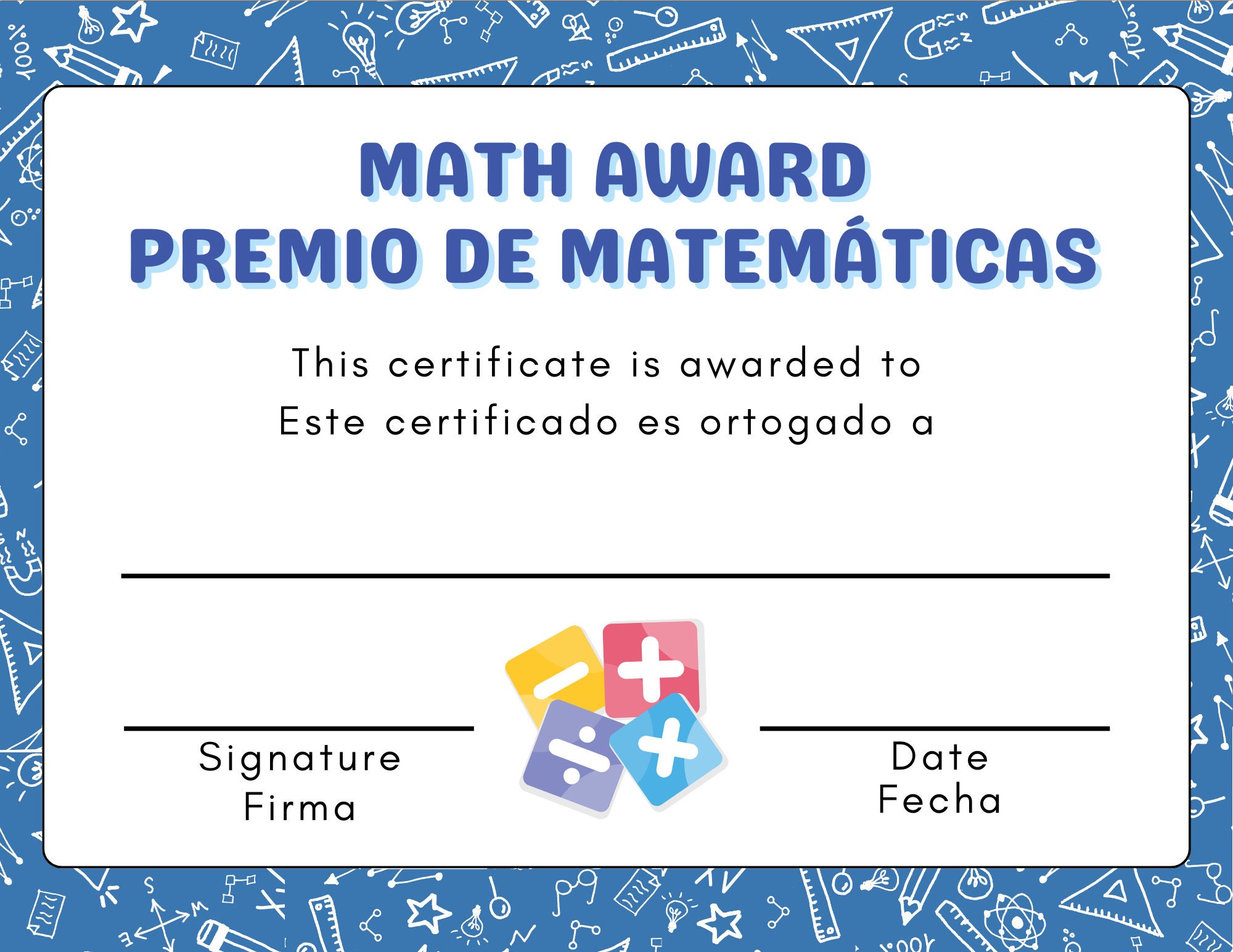 10 Bilingual Certificates for Teachers, Spanish-english/10 Certificados ...
