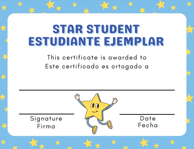 10 Bilingual Certificates for Teachers, Spanish-english/10 Certificados ...