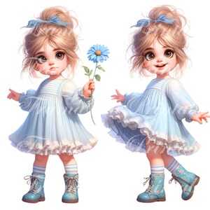 Cute Girl Adorable Clipart Commercial Use Whimsical Pngs Fantasy Junk ...