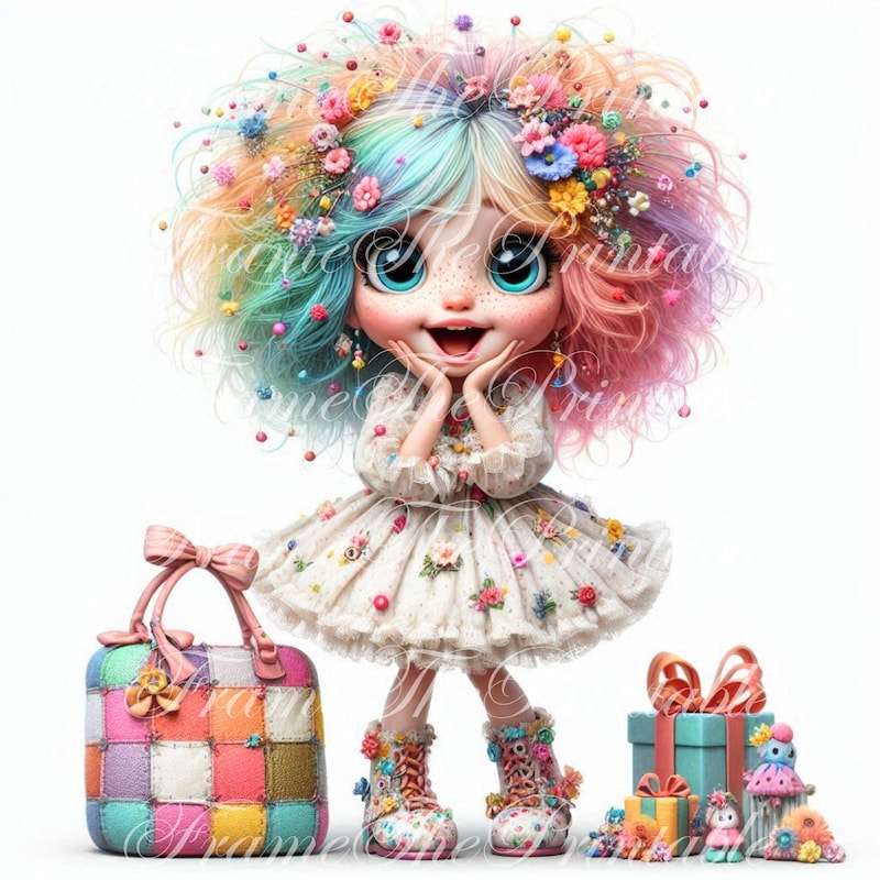 Quirky Girl Clip Art - Etsy