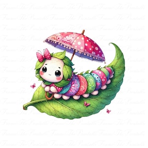 Cute Caterpillar Clipart, Cartoon Insect PNG, Nursery Bug Illustration ...