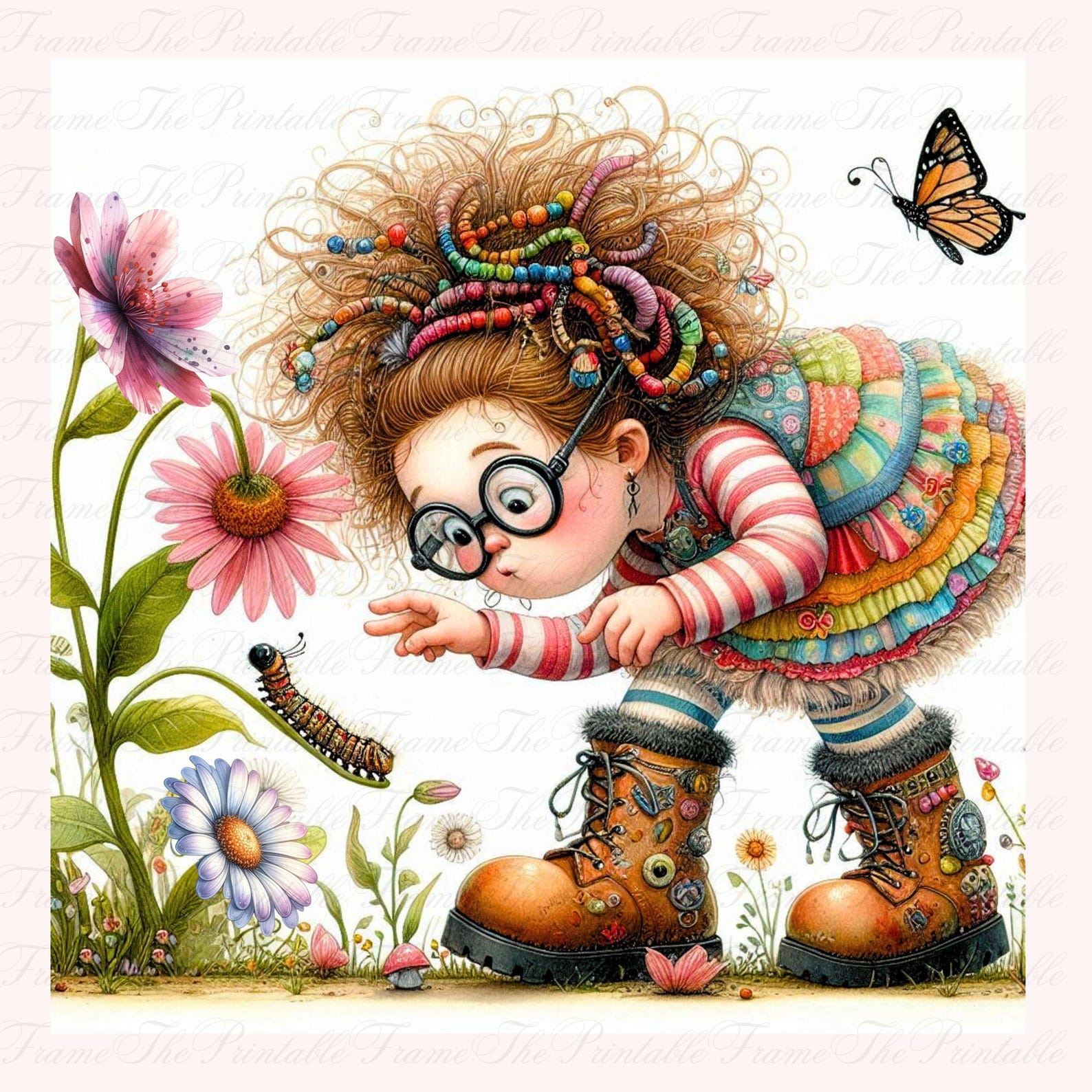 Whimsical Girls Clipart Bundle, 12 PNG 300 DPI, Cute Child Illustration ...