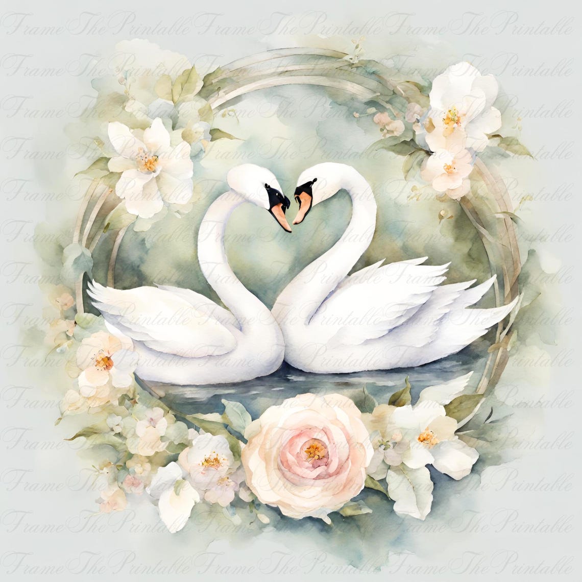 Two Swans Clipart Swan Couple Romantic Swans Images 8 Watercolor Clip ...