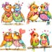 Valentines Birds Love Clipart, Colourful Birds, Whimsical Animals, JPG ...