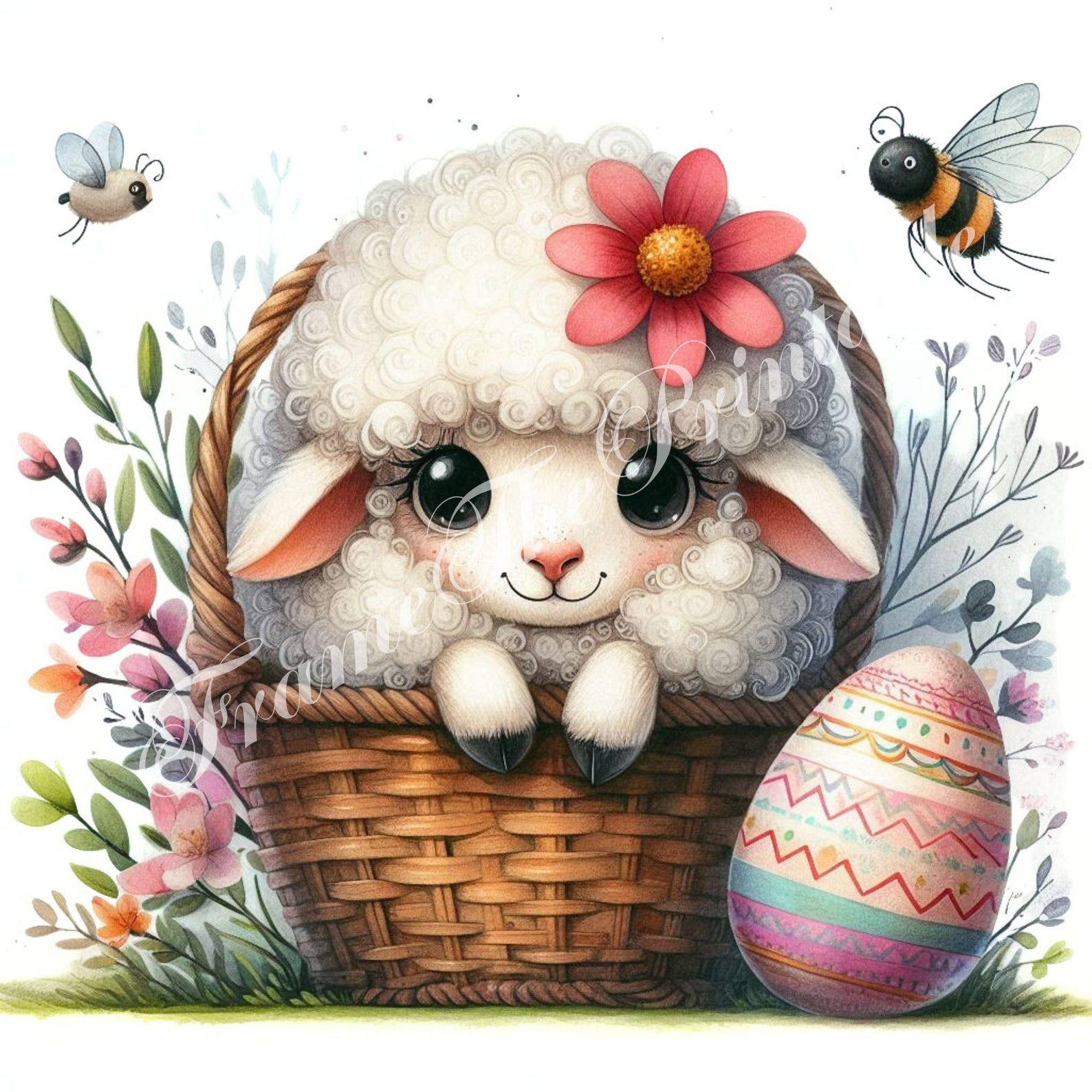 10 Funny Easter Sheep Clipart, Quirky Lamb and Kitten, Floral Chicken ...