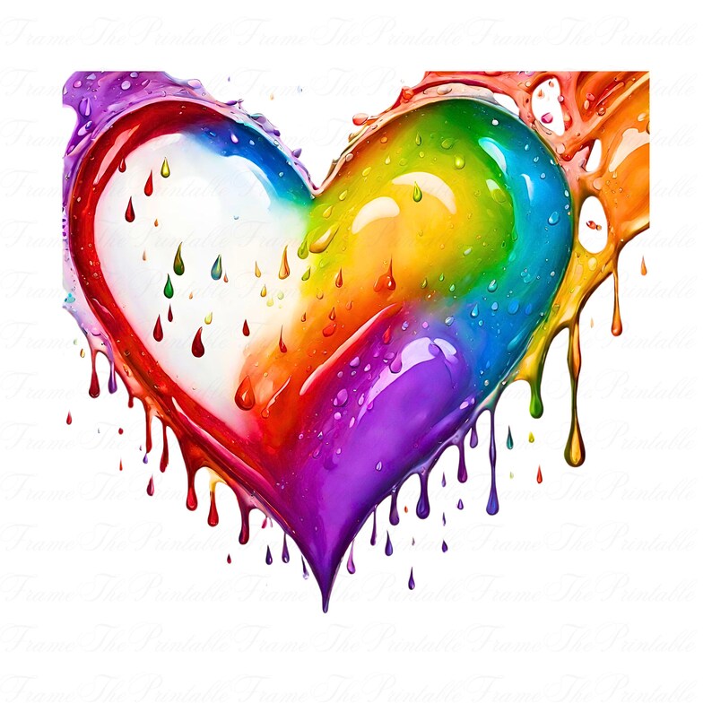 Multicolour Heart Clipart, Sublimation Splashes 10 PNG, Colourful ...