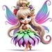 Adorable Floral Fairy Clipart Whimsical Flower Girl Bundle Watercolour ...