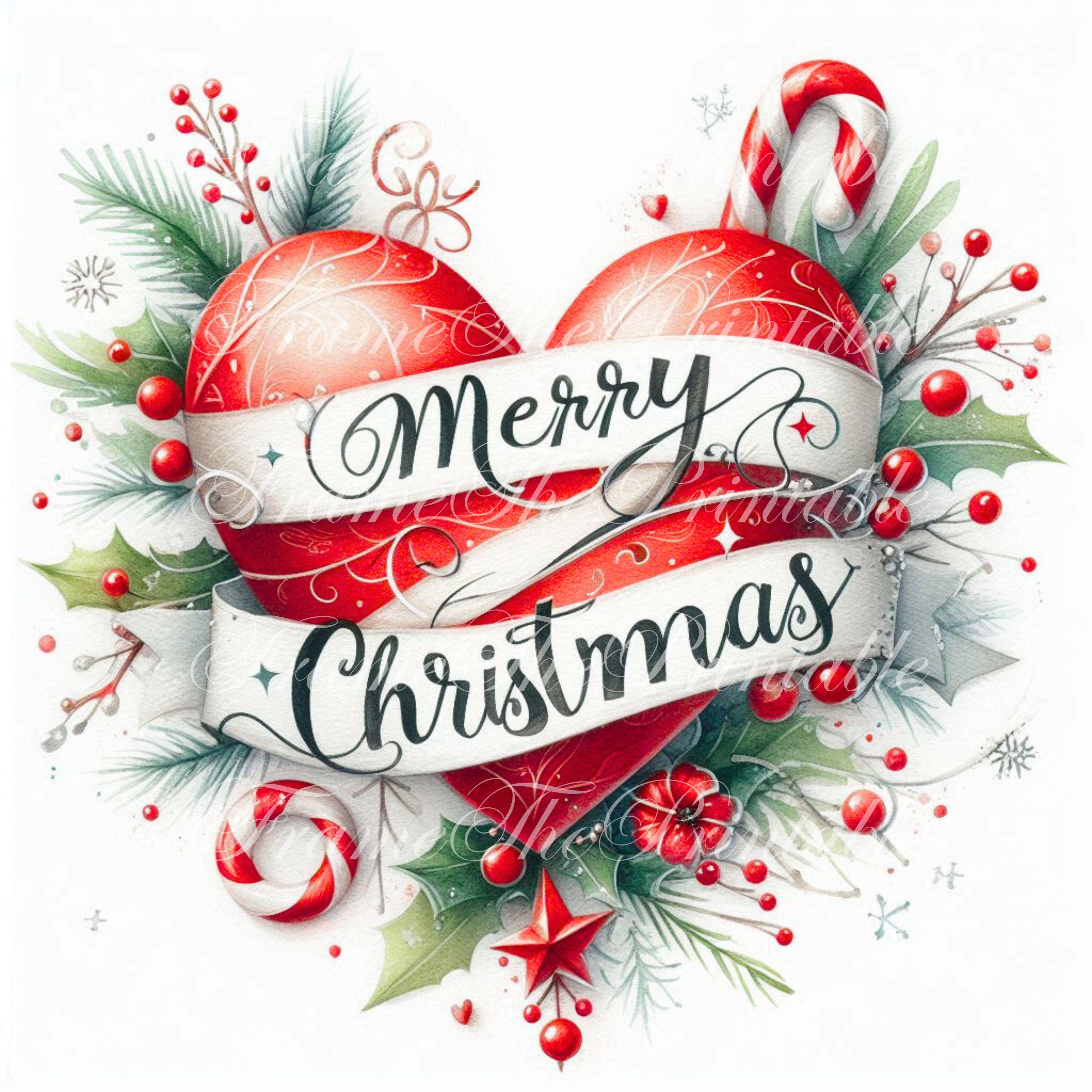 Christmas Hearts Clipart, 18 JPG Images for Cards Making Invitations ...