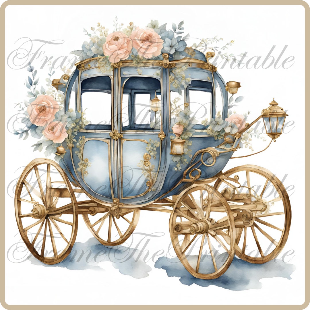 Wedding Blue Carriages Clipart, PNG Invitation Cards Pictures Wedding ...