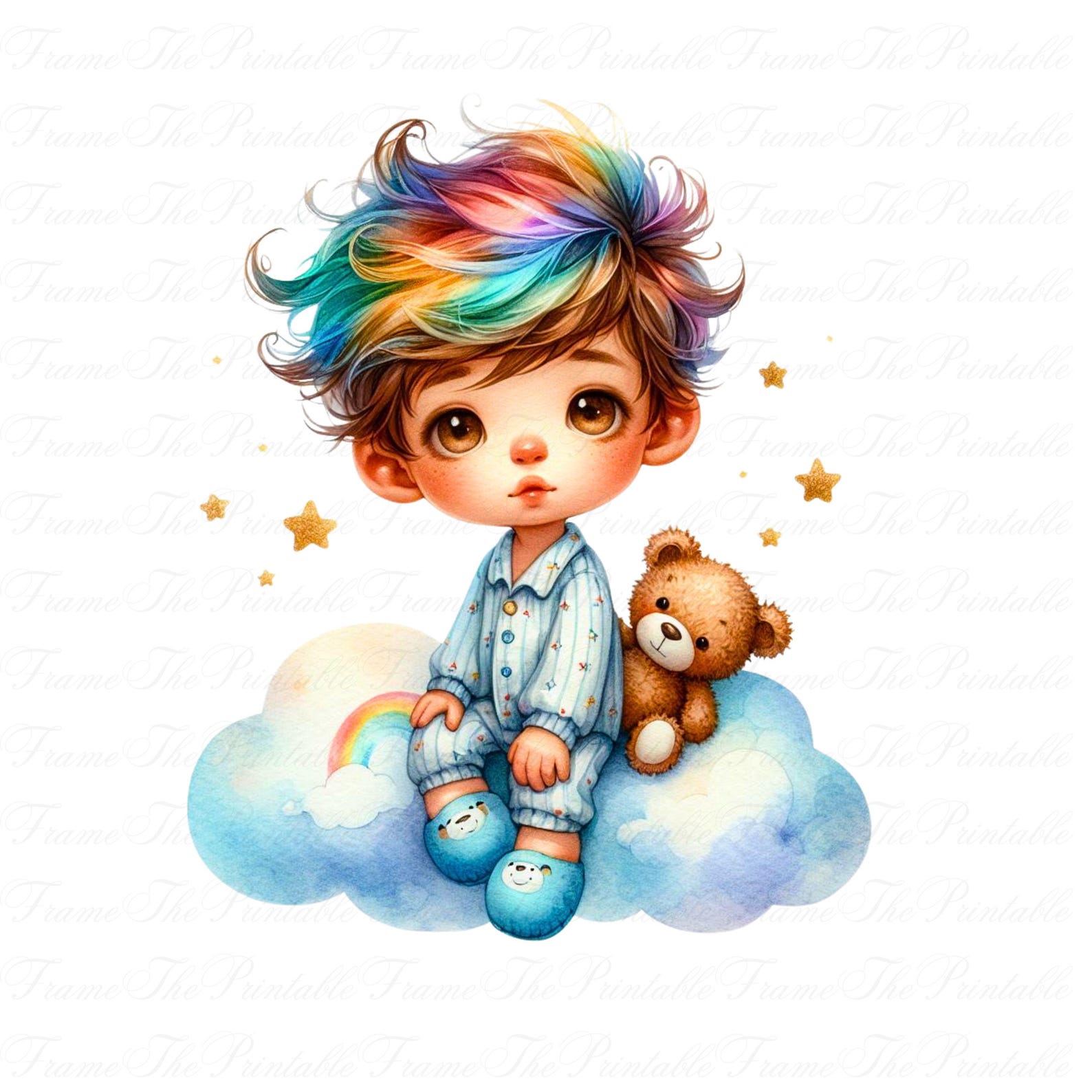 Whimsical Baby Boy Clipart Set, 10 PNG Images, Fantasy Kids Art ...