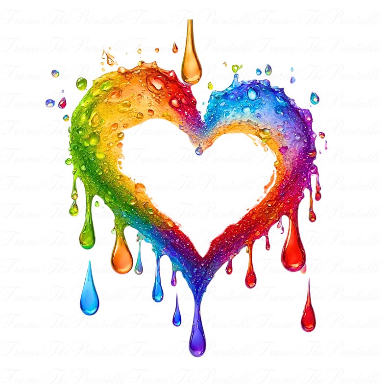 Multicolour Heart Clipart, Sublimation Splashes 10 PNG, Colourful ...