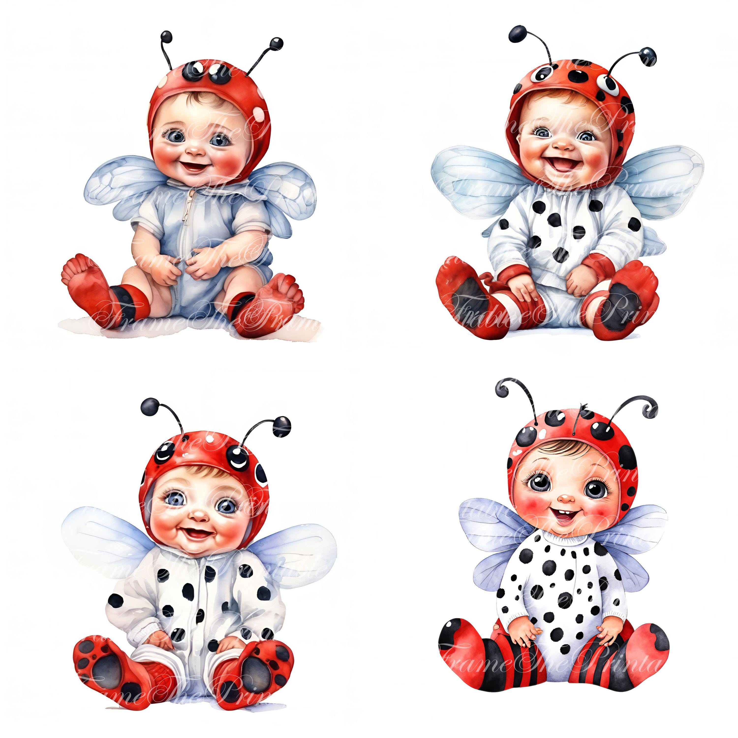 Cute Quirky Baby Ladybird Whimsical Little Red Bug JPG PNG 36 Pictures ...