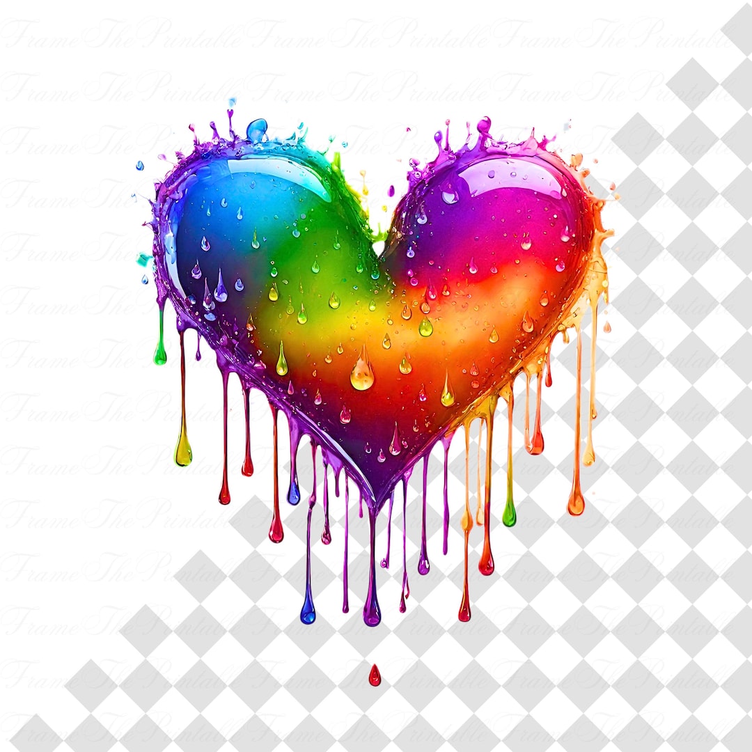 Multicolour Heart Clipart, Sublimation Splashes 10 PNG, Colourful ...
