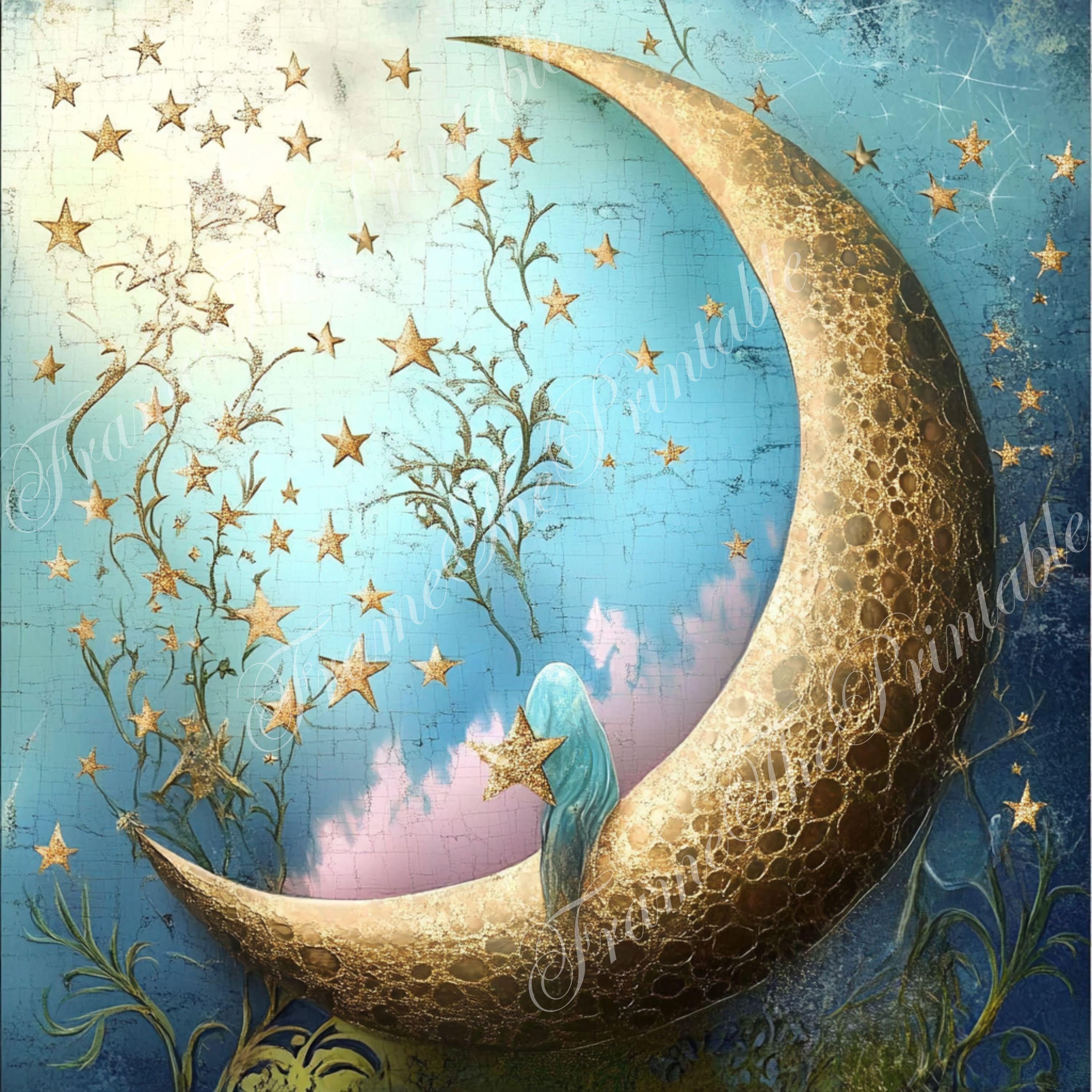 Celestial Fantasy Clipart Bundle Moon Fairy Mystical Enchantress Stars Moonlight Ethereal ...