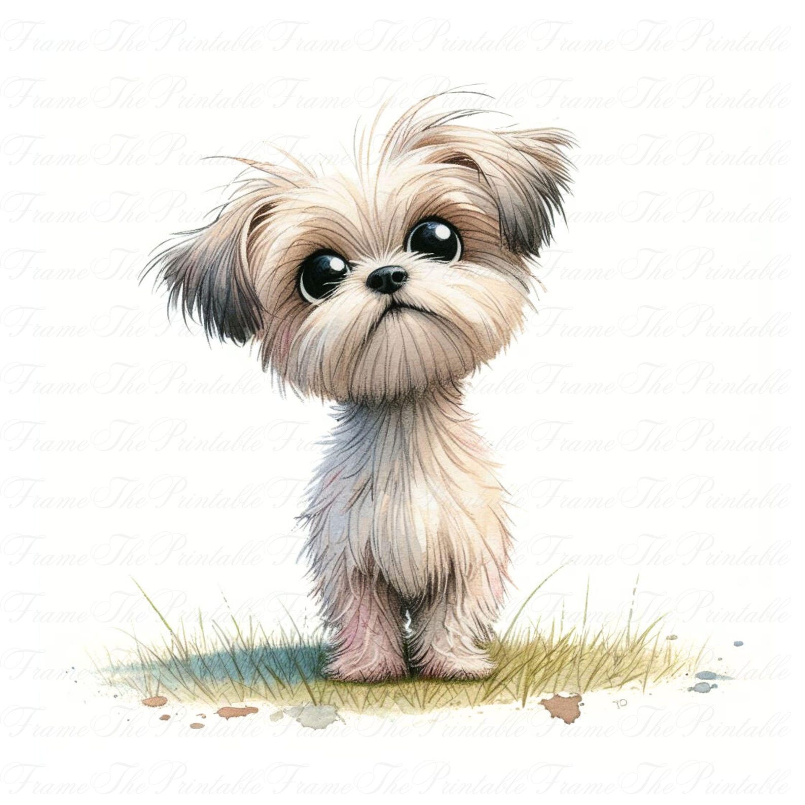 Quirky Cute Dog Clipart Bundle, Funny Puppy Pngs, Watercolour Cartoon ...