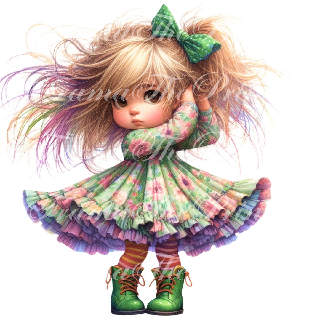 Cute Girl Adorable Clipart Commercial Use Whimsical Pngs Fantasy Junk ...