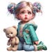 Sad Crying Cute Girl Adorable Illustrations Commercial Use Whimsical ...