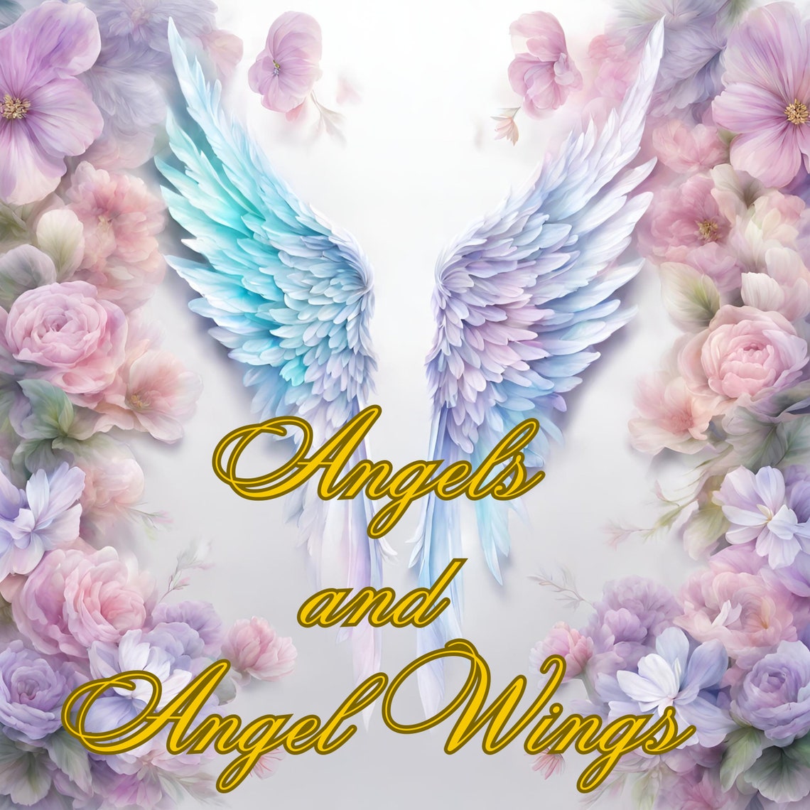 Angels Wings Vibrant Colours Clipart Watercolour Art Instant Download ...