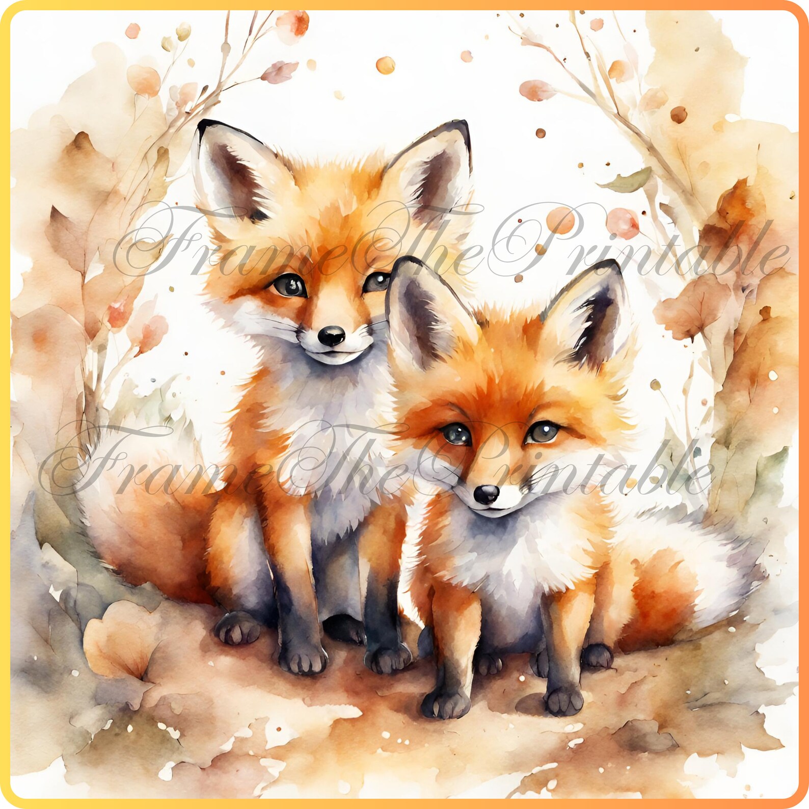 Red Cute Fox Clipart 14 Images Little Foxes Watercolour Printable ...