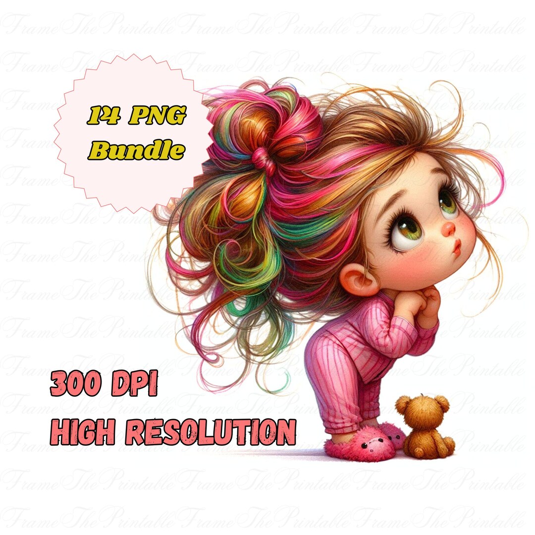 Cute Baby Girl With Teddy Bear Clipart, Girl Watercolour Bundle, 14 ...