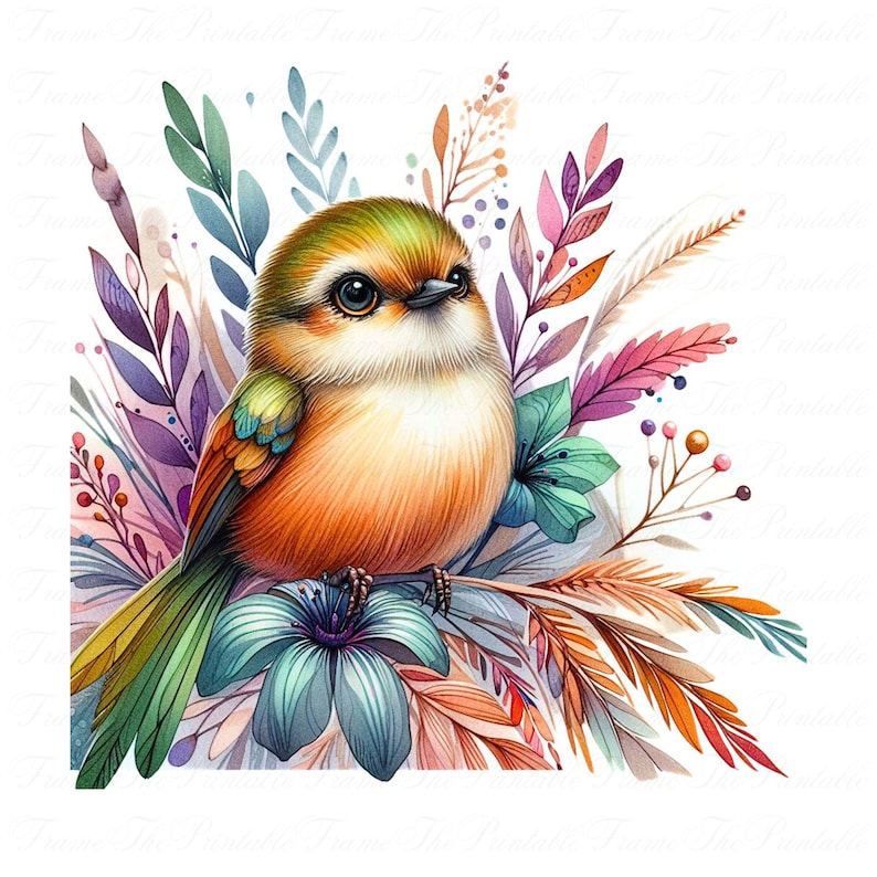 Bird Clipart PNG Bundle, Magic Nature Art, Cute Colourful Birds on ...