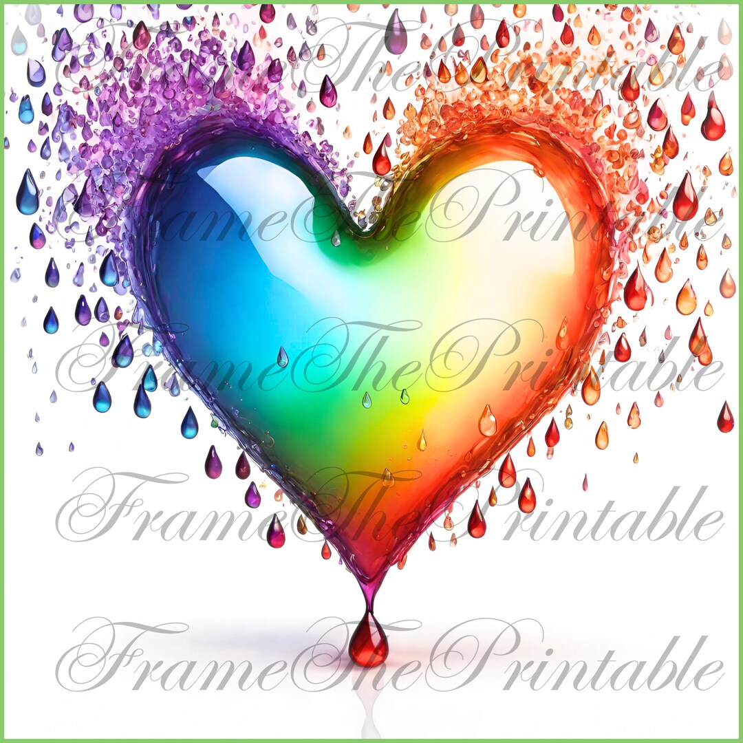 SVG Rainbow Heart Watercolour Splashing Paint Clipart 10 Pictures PNG ...