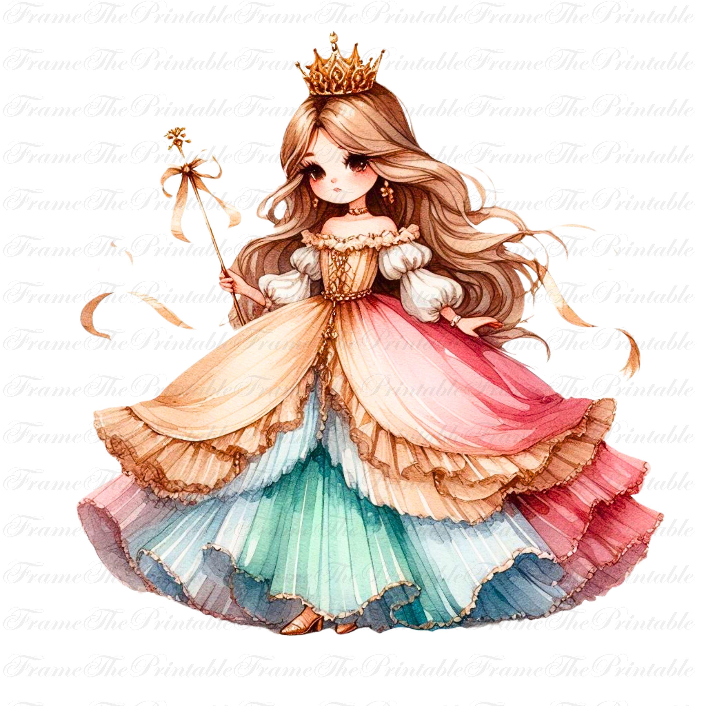 14 Magical Princess Clipart Bundle, Watercolour Girl PNG High ...