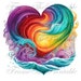 Rainbow Wave Heart Clipart, Watercolour Splashing, 10 JPG Hearts, Love ...