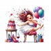 Birthday Girl Party Clipart PNG,18 Fun Illustrations for Cards ...