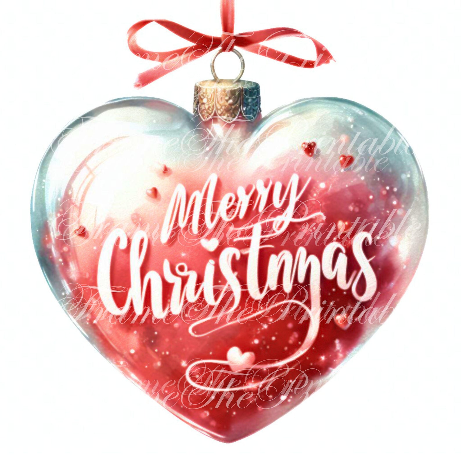 Christmas Hearts Clipart, 18 JPG Images for Cards Making Invitations ...