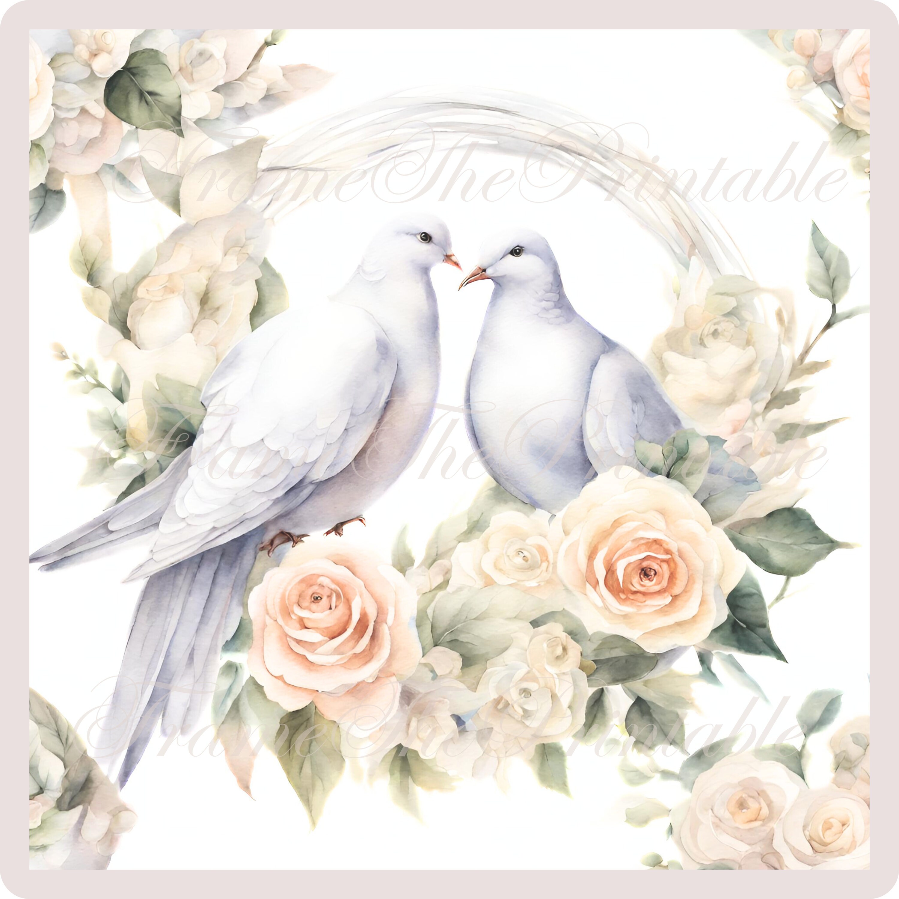 Two Doves Wedding Invitation Clipart Romantic Couple 14 Images ...