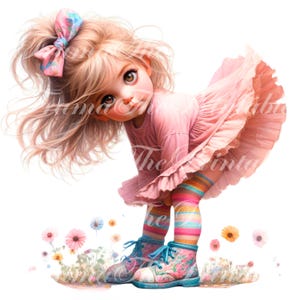 Cute Girl Adorable Clipart Commercial Use Whimsical Pngs Fantasy Junk ...