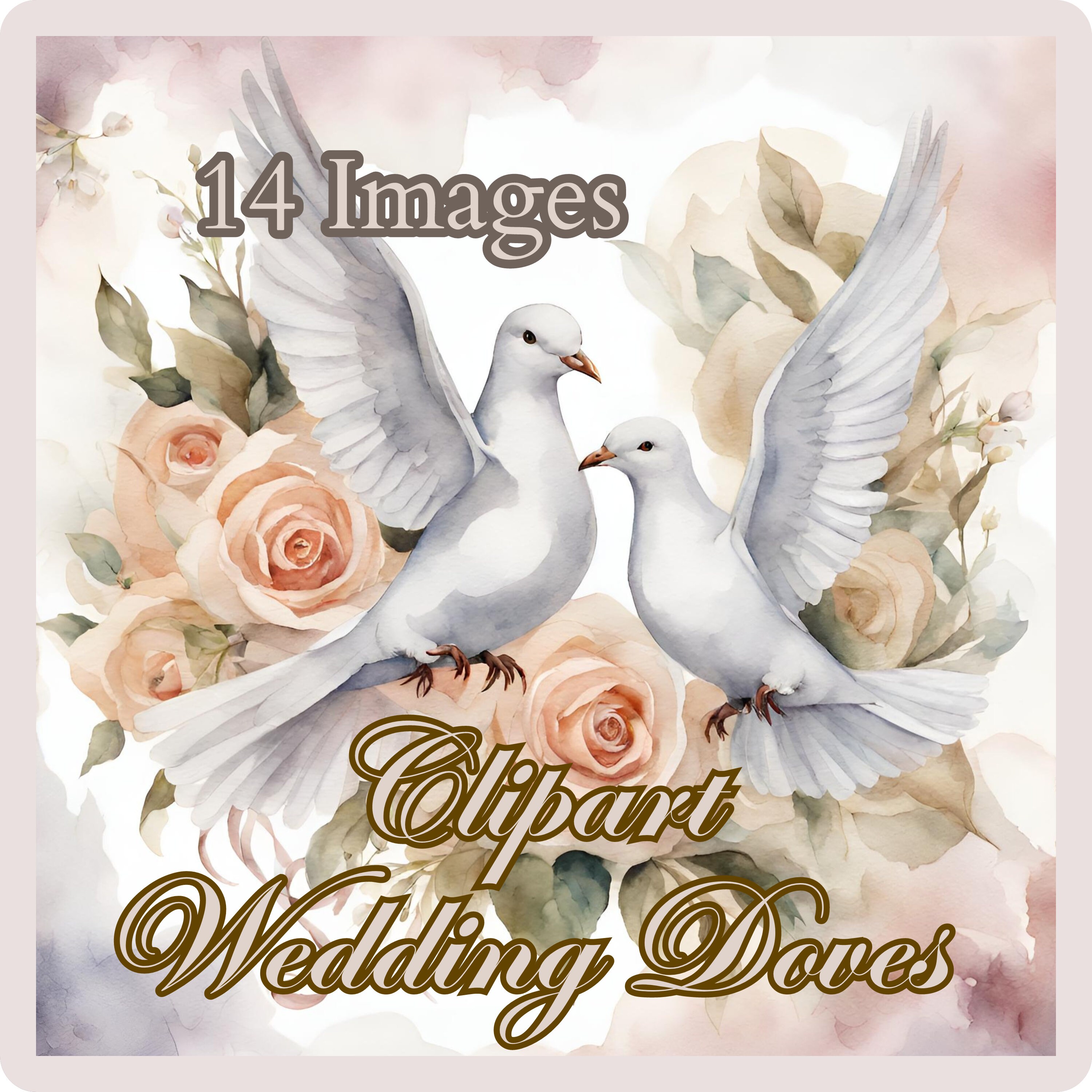 Two Doves Wedding Invitation Clipart Romantic Couple 14 Images ...