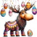 Quirky Easter Boho Moose With Egg Clipart Whimsical Funny Animals ...
